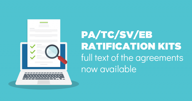 PA/TC/SV/EB group ratification kit, including the full text of the ...